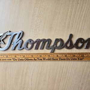 Vintage Boat Metal Emblem Thompson Brothers, Bros. , Metal Cursive ...