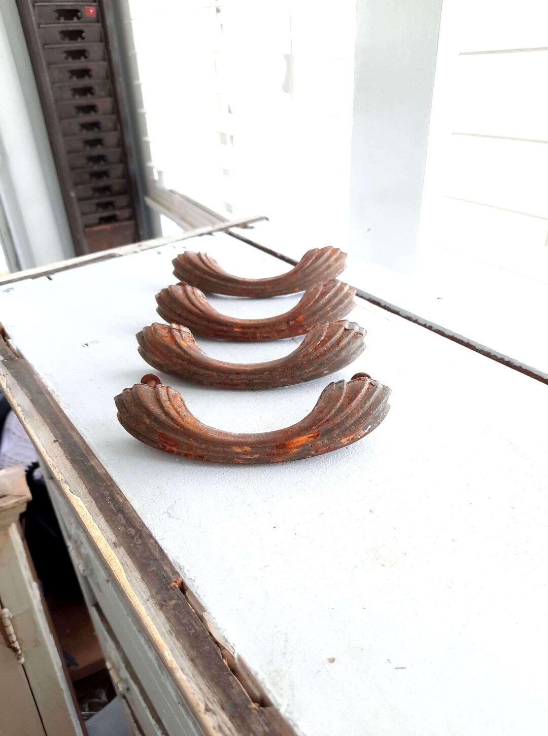 1 Antique Drawer Pull With Rust, Rusty Hardware for Dresser Drawers ...