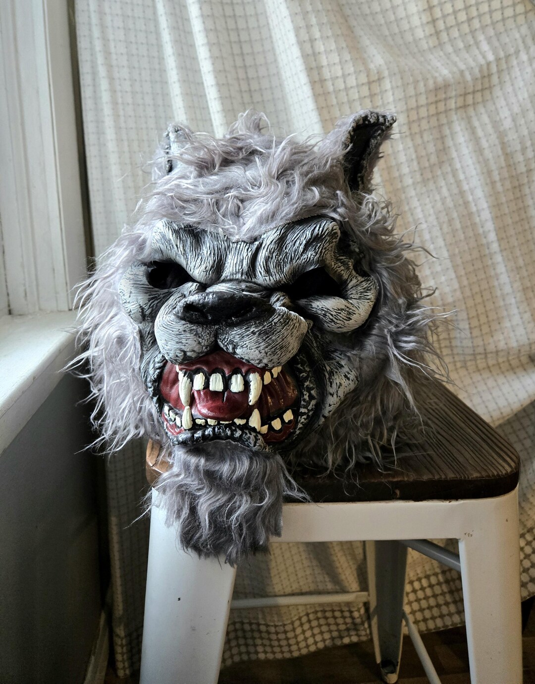 Scary Werewolf Vintage Monster Mask Face Cover Costume, Halloween Furry ...