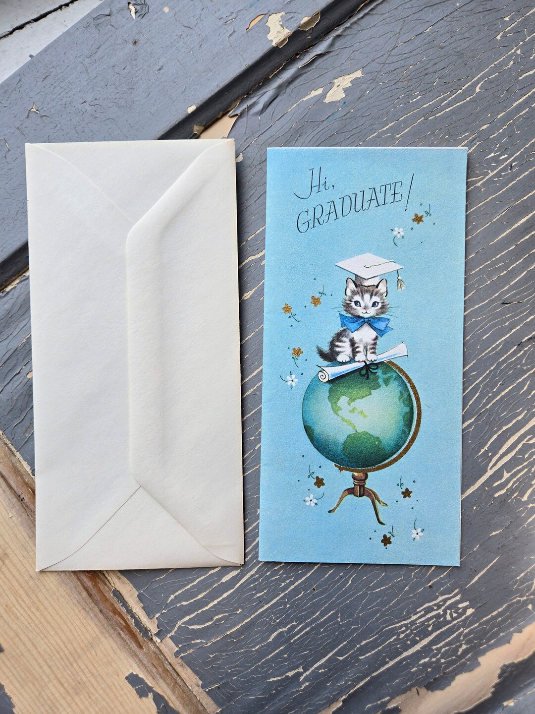 1950s Vintage Graduation Card, Congratulations Graduate, 50s Cat Retro ...
