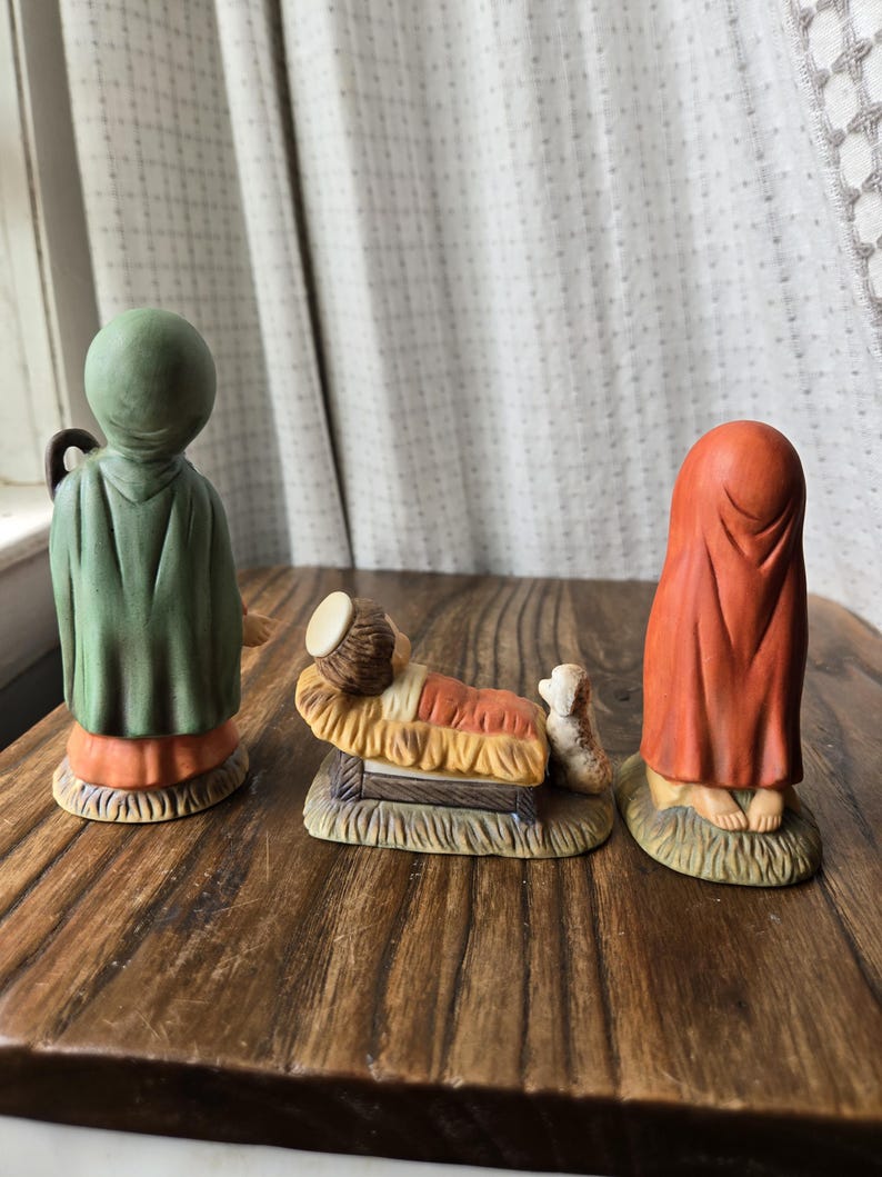 Vintage Nativity Lefton China Hand Painted Joseph, Mary, Baby Jesus ...