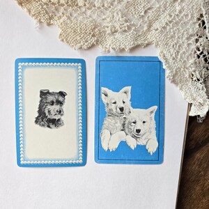 2 Vintage Illustrated Puppy Dog Trading Cards, Samoyed White, Scrapbook ...