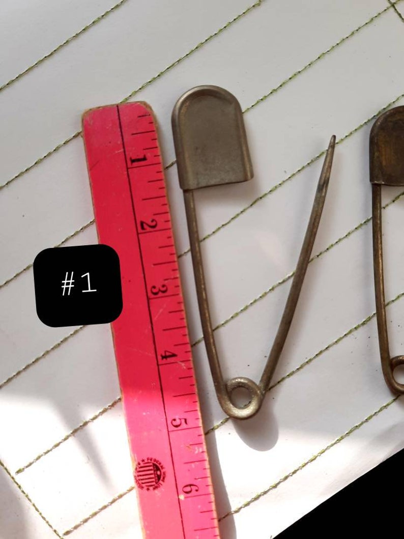5 Vintage Metal Pin Large Oversized Safety Pin Laundry - Etsy