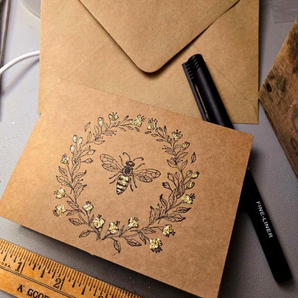 Honey Bee Card - Etsy