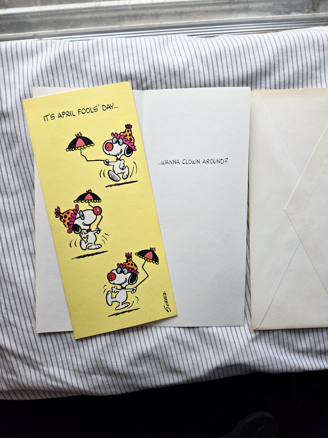 Vintage Peanuts Snoopy Card, Retro Charles Schulz, APRIL FOOLS DAY ...