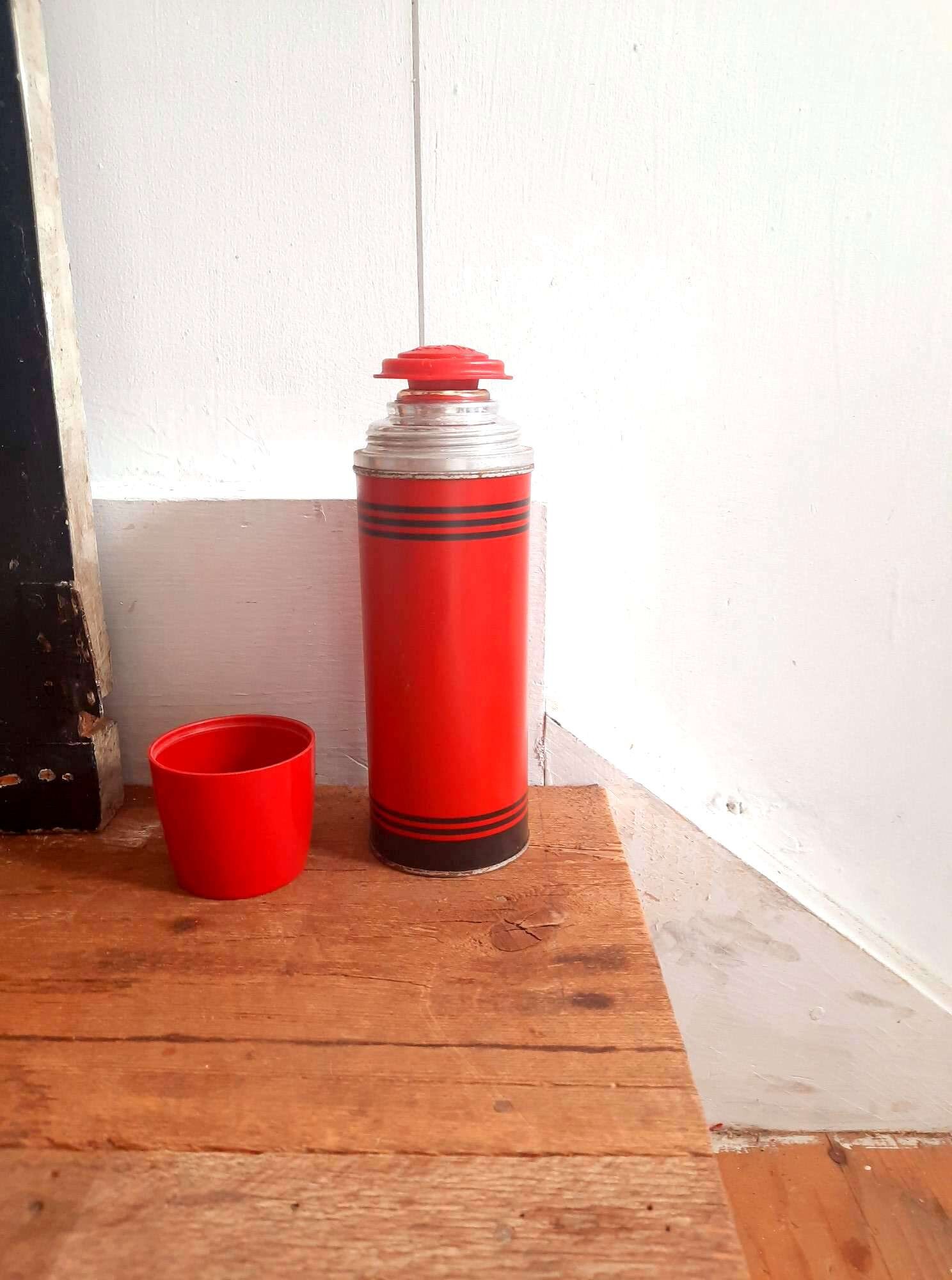 Thermos Vintage Retro Red Black Stripe Icy Hot Vacuum Bottle - Etsy