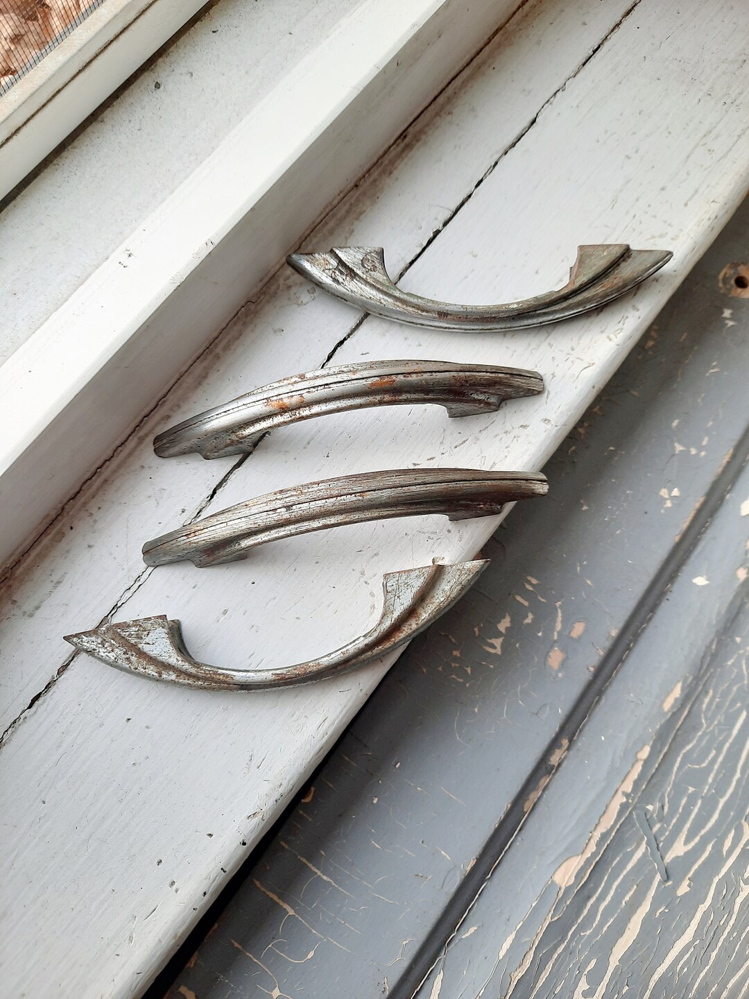Rusty Art Deco Metal Drawer Pull, Rust Handle, Vintage Office Desk ...