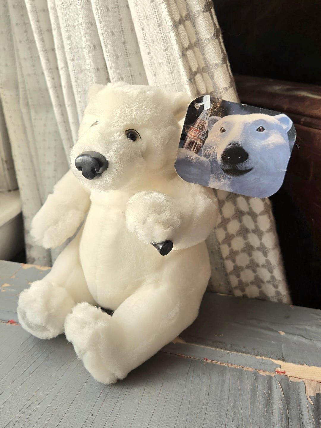 1999 Vintage Polar Bear Coca Cola Plush White Polarbear With 90s Coke ...