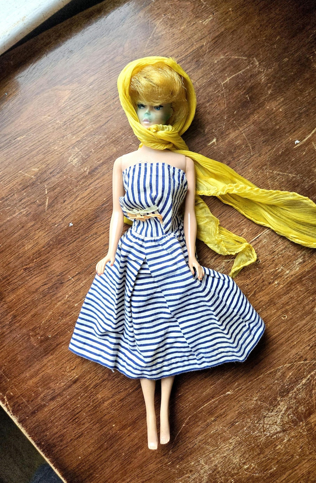 Antique Mattel Striped Barbie Dress, Vintage Strapless Summer Doll ...