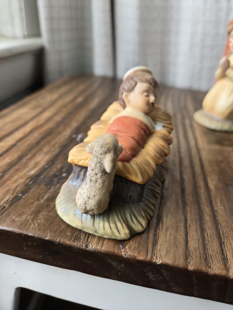 Vintage Nativity Lefton China Hand Painted Joseph, Mary, Baby Jesus ...