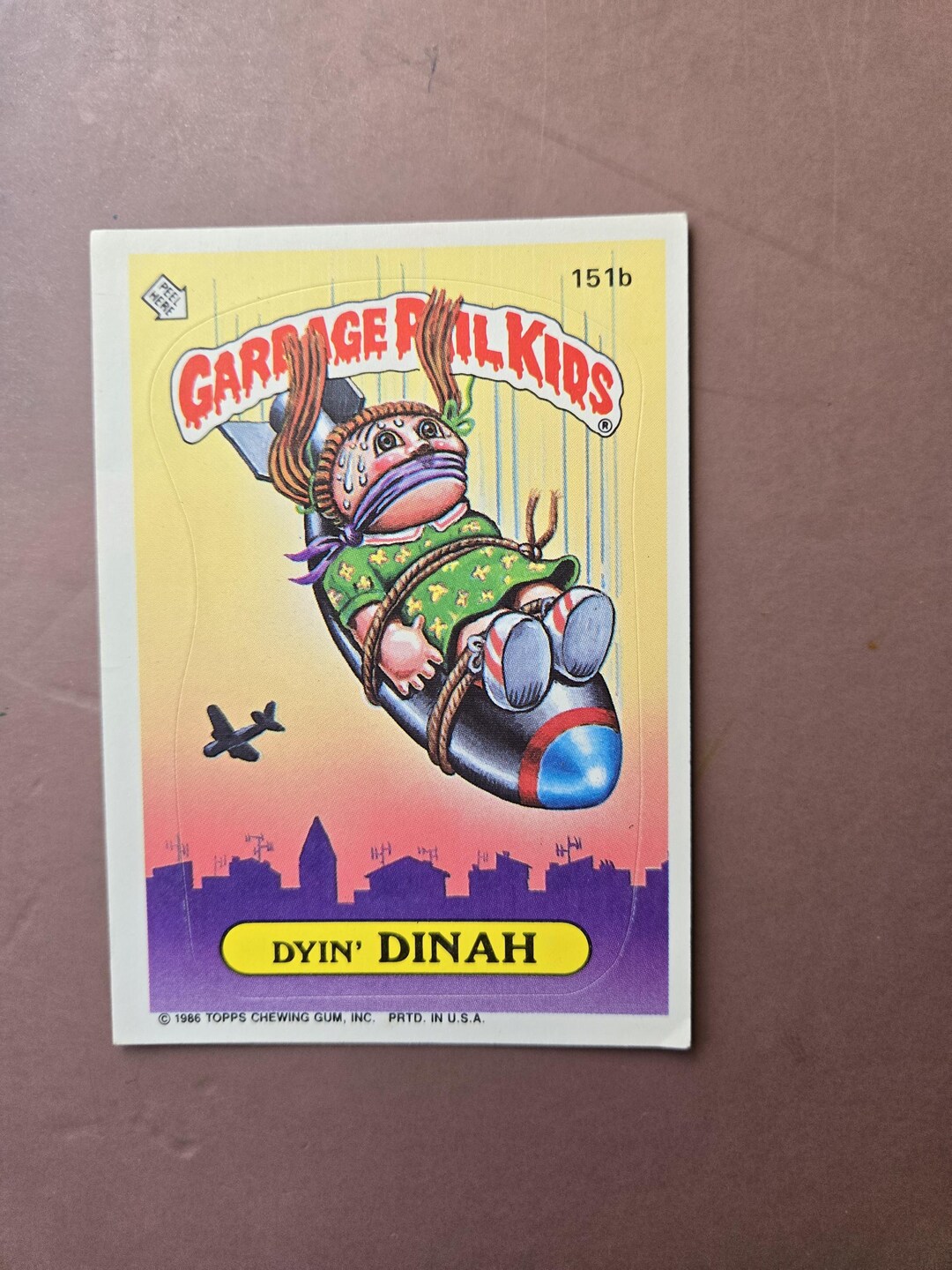 Vintage 1986 Garbage Pail Kids 80s Sticker Card Dyin' Dinah, 151b Rare ...