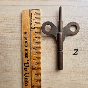 Antique Clock Key to Wind Up, Double Open Barrel Winding, Tarnished ...