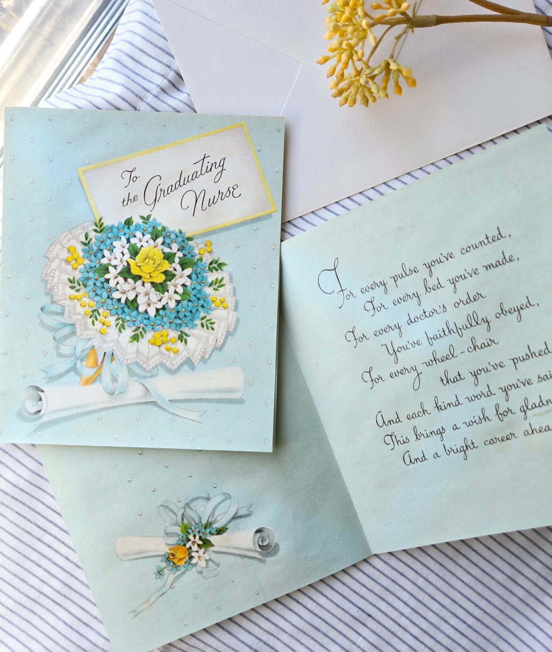 Antique Graduation Card for Nurse Graduate Greeting, Nursing Grad ...