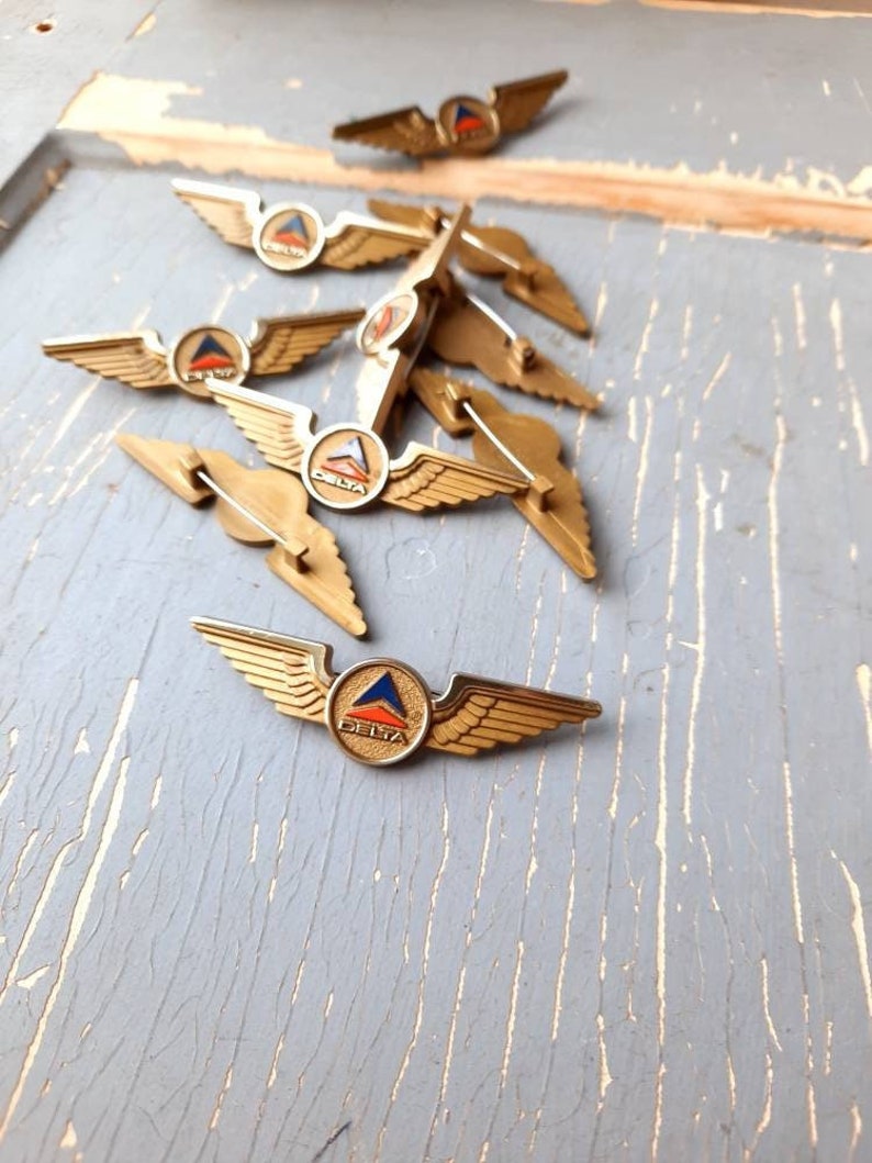 Vintage Delta Airline JR Pilot Pin, Gold Wings, Costume Prop - Etsy