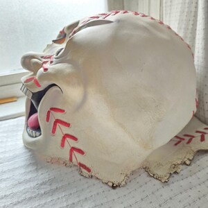 Creepy Vintage Mask Softball Face Costume, Halloween Head Covering ...