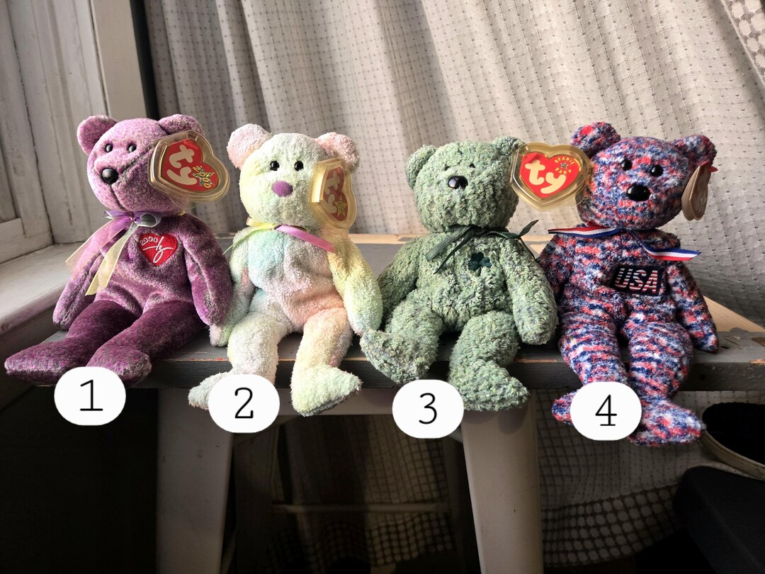 Vintage 2000s Ty Beanie Baby Bears, Old Retired Babies With Tags, 2000 ...