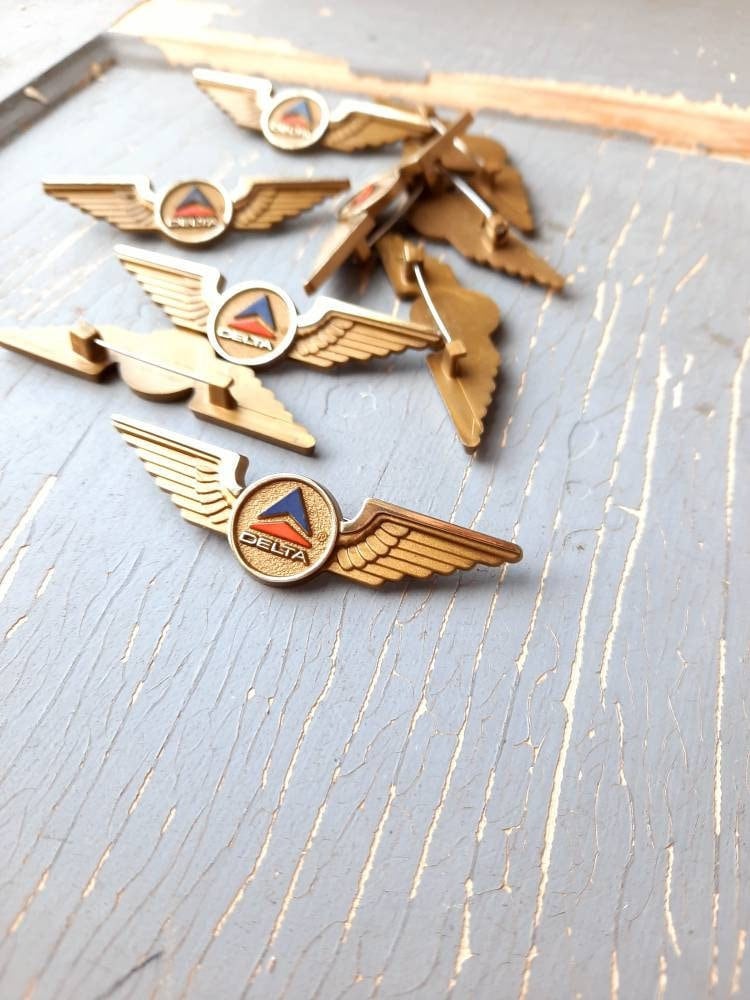 Vintage Delta Airline JR Pilot Pin, Gold Wings, Costume Prop - Etsy