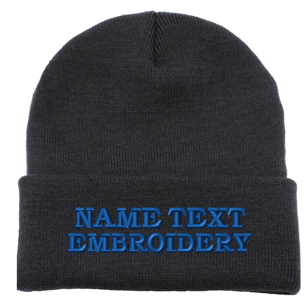 Custom Embroidered Beanie Personalized Name Text Embroidery - Etsy UK