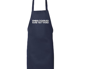 Custom Embroidery Butcher Apron Personalized Text Embroidered ...