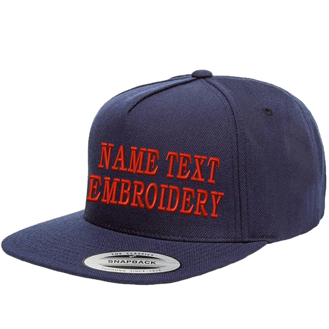 Custom Embroidery Snapback Hat Yupoong 5-panel Classic Personalized ...