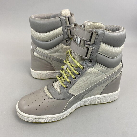 Puma Sky Contact Grey Leather Hidden Wedge Retro Hi T… - Gem