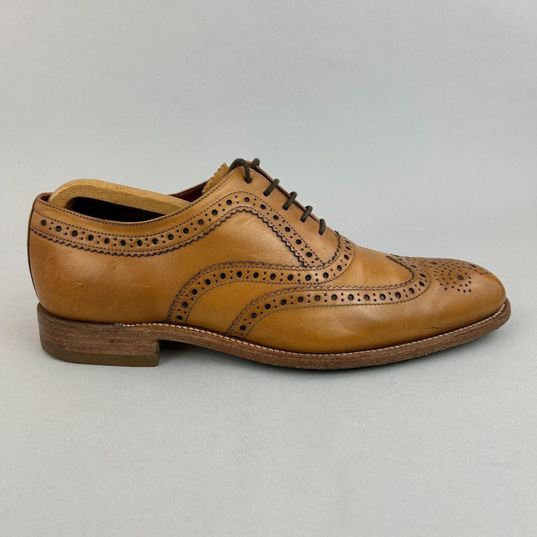 Loake Design Fearnley Men's Shoes Size UK9 F Brown Leather Oxford ...