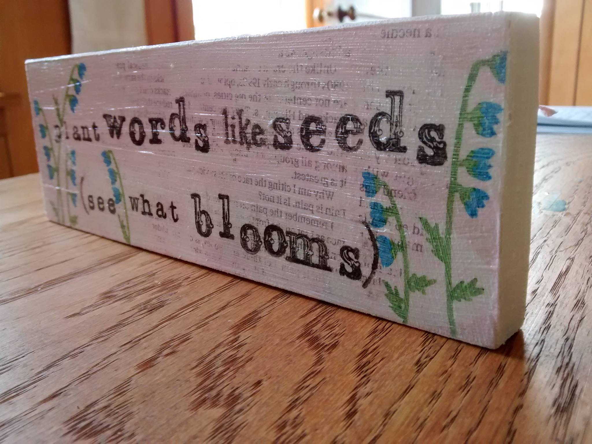 Plant Words Like Seeds Painting/plaque Writer's Mantra Acrylic on Wood ...