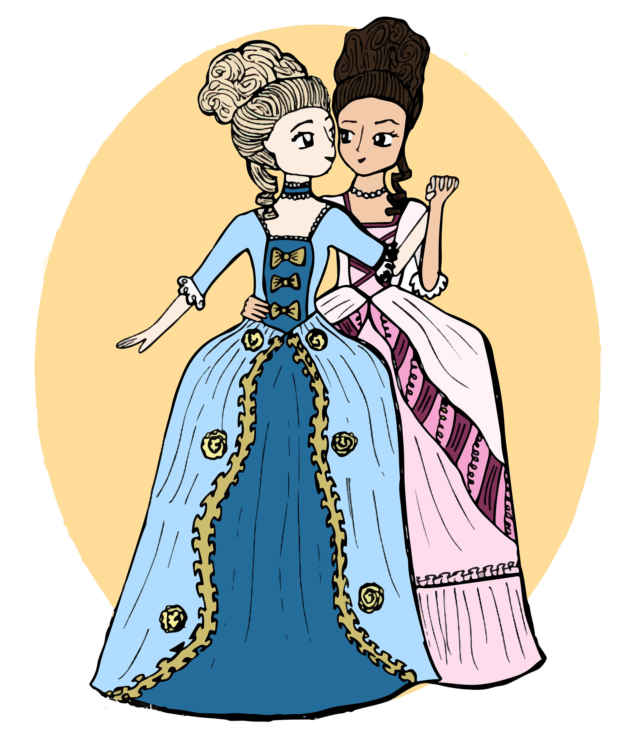 Rococo Lesbian Wall Art Marie Antoinette Lesbian Wedding | Etsy