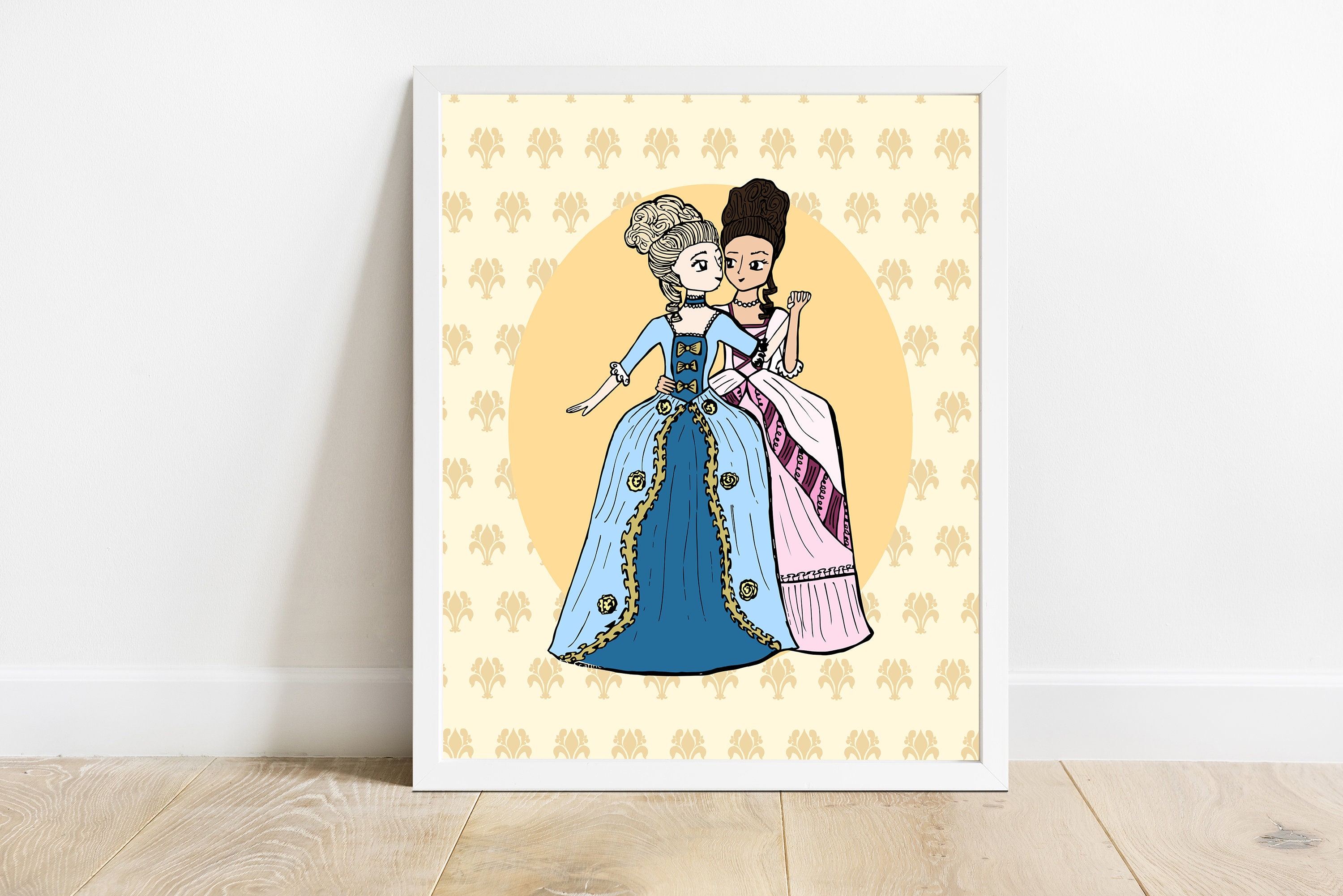 Rococo Lesbian Wall Art Marie Antoinette Lesbian Wedding | Etsy