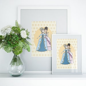 Rococo Lesbian Wall Art Marie Antoinette Lesbian Wedding Gift Feminist ...