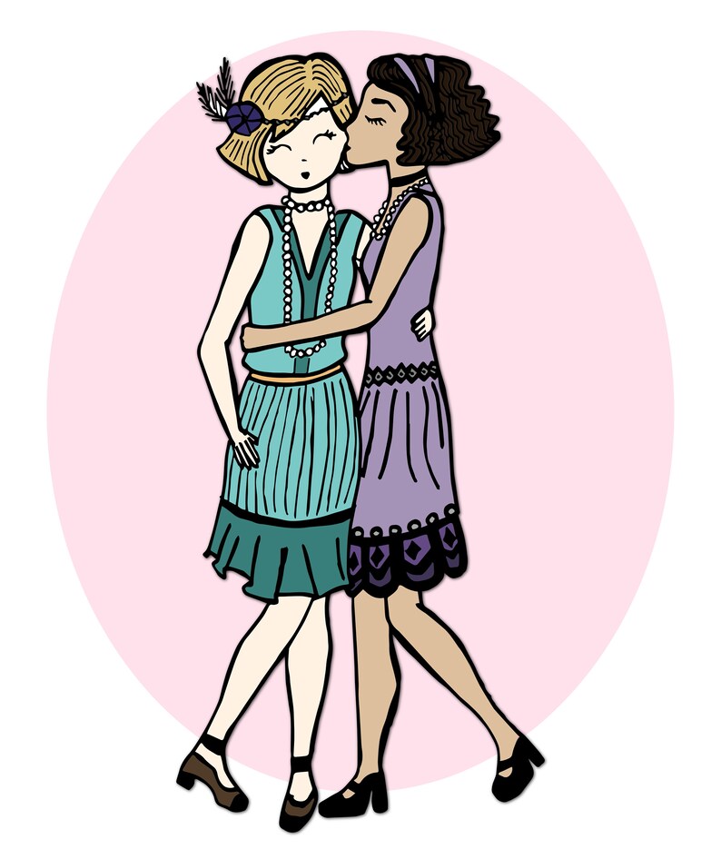 20s Lesbian Wall Art Lesbian Wedding T Lesbian Art Etsy