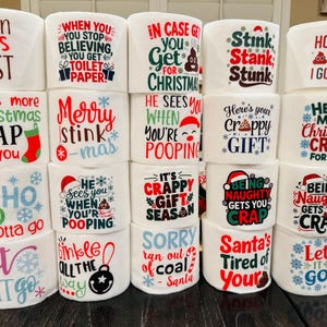 Christmas Toilet Paper - Gag Gift - Reusable Fleece Wrapper - Etsy