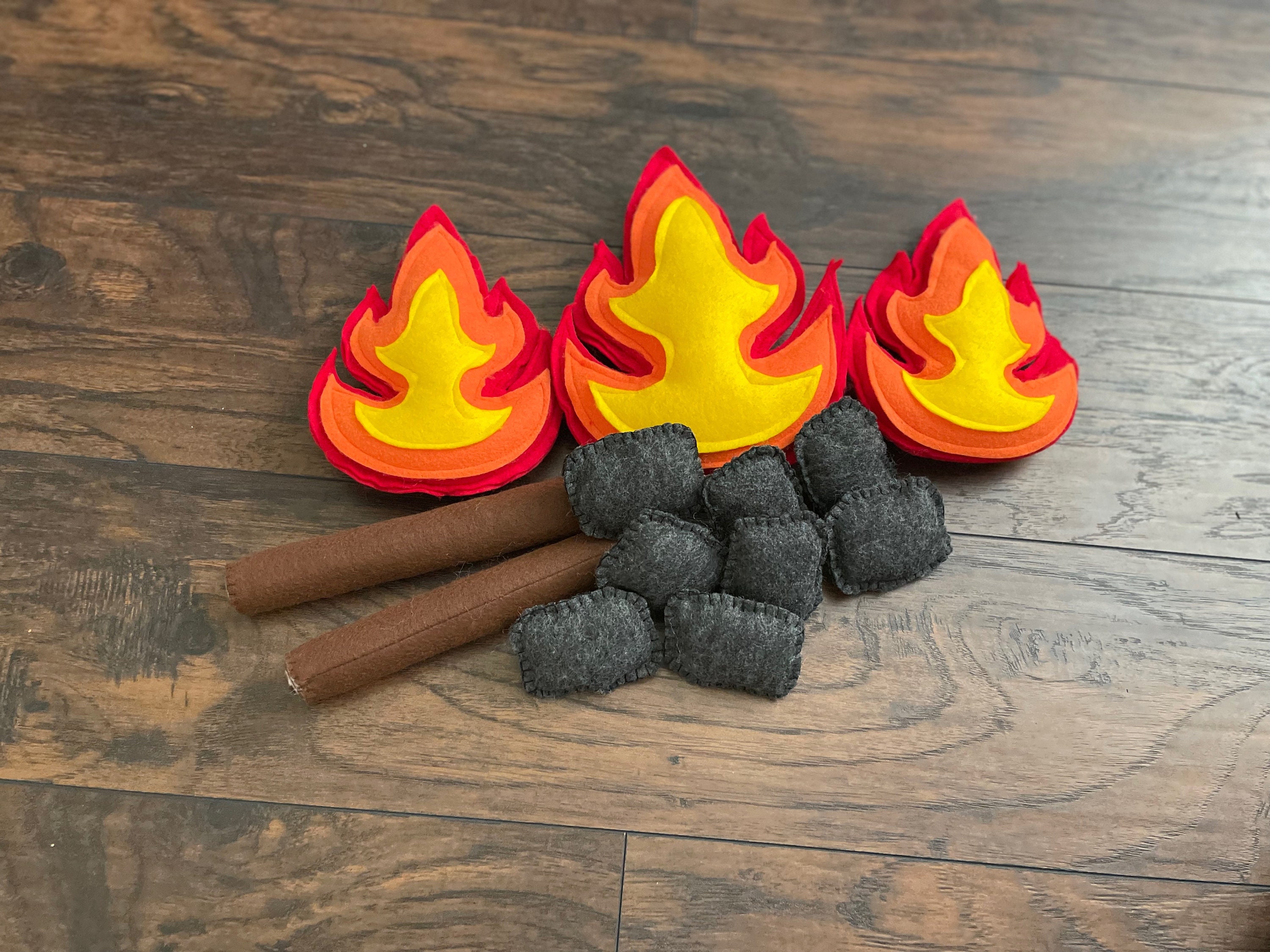 Felt Fire 13 Piece Set Pretend Camp Fire Camping Flames - Etsy