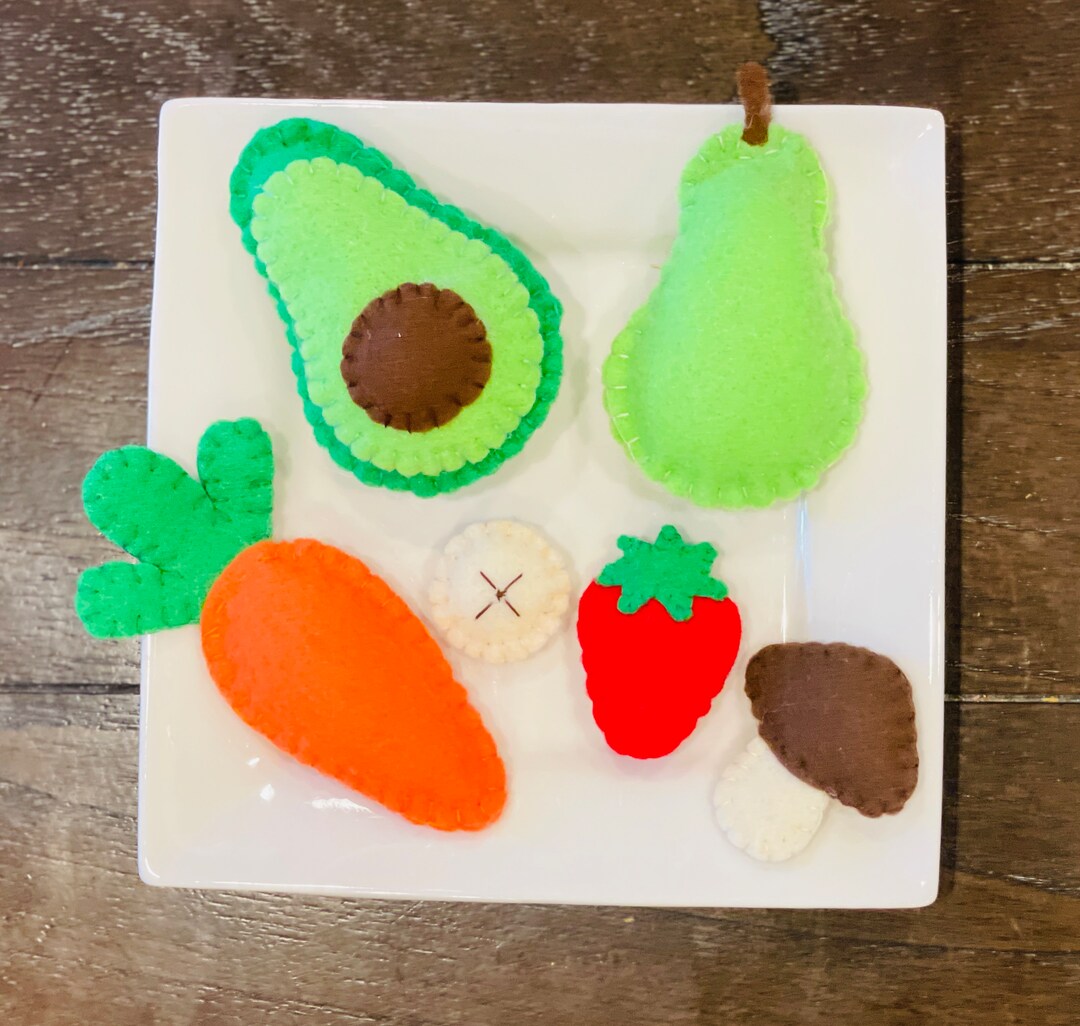 Handmade Felt Food Set: Pretend Play Fruits & Vegetables - Etsy