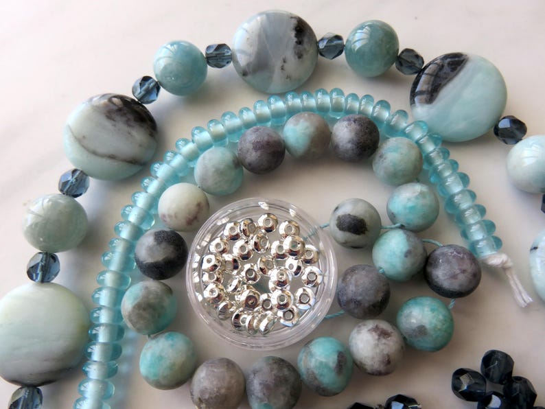 SIZZLING SALE, Gemstone Bead Mix, Czech Glass Beads, Ghana Glass Beads, Silver Plated Beads ...