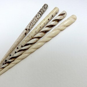 SIZZLING SALE, Bone Stick, Hand Carved Bone, Hair Stick, End Drilled ...