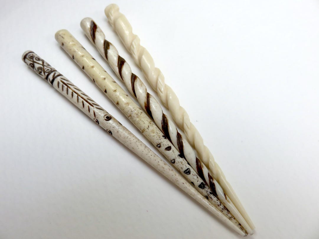 SIZZLING SALE, Bone Stick, Hand Carved Bone, Hair Stick, End Drilled ...