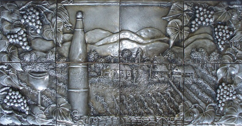 Tuscany Vineyard, Metal Mural, Tile, Metal Panel, Metal Art Panel - Etsy