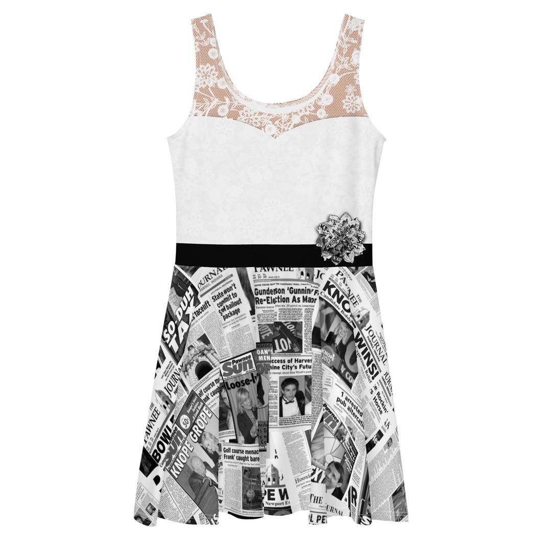 Leslie Style Newspaper Wedding Dress Costume Halloween - Etsy