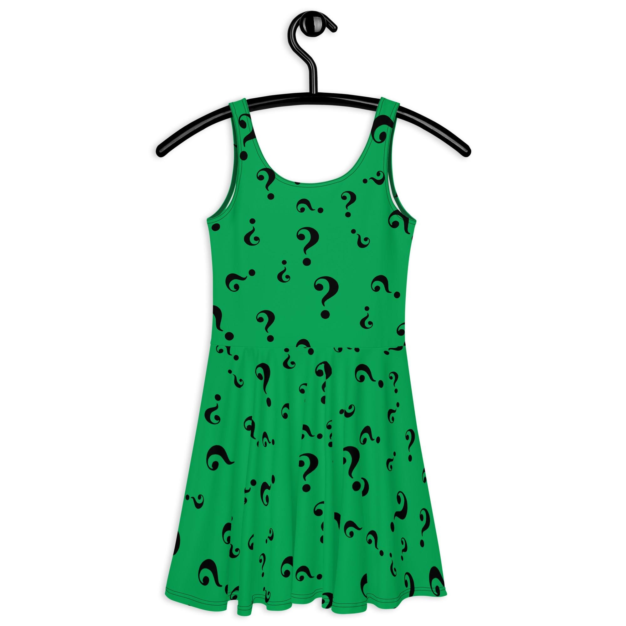 Women’s Green Question Mark Dress Halloween Villain - Etsy