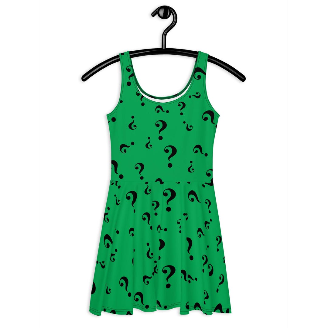 Women’s Green Question Mark Dress Halloween Villain - Etsy