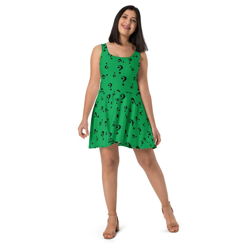 Women’s Green Question Mark Dress Halloween Villain - Etsy