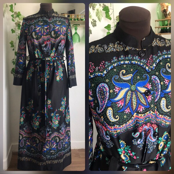 70s Paisley Dress - Etsy