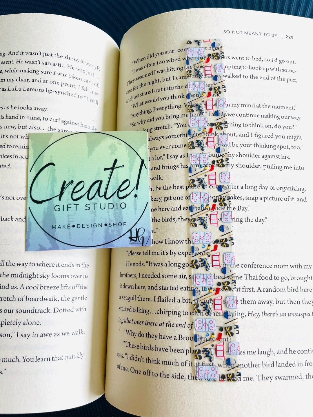 Cute Skinny Bookmark Featuring Hockey Design for Hockey Romance Lovers ...