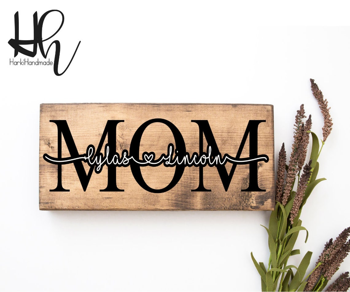 Custom Mom Sign Shelf Sitter Mom Sign With Kids Grandma Sign - Etsy