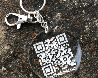 Qr Code Keychain - Etsy