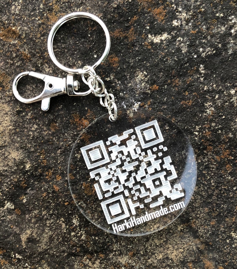 Scannable Business Card QR Code Keychain For Business Etsy Scannable Business Card QR Code Keychain For Business Etsy