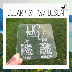 Touchless Menu, Social Media Sign, QR Scan Code, Table Top Plaque for ...