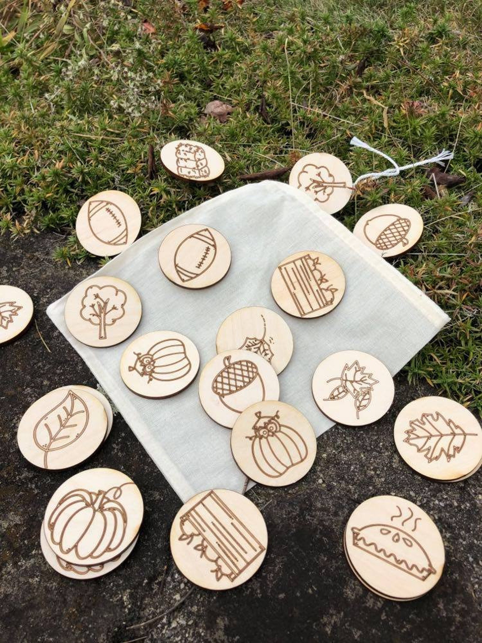 Wood Match Game Make a Match Memory Match Winter Themes - Etsy