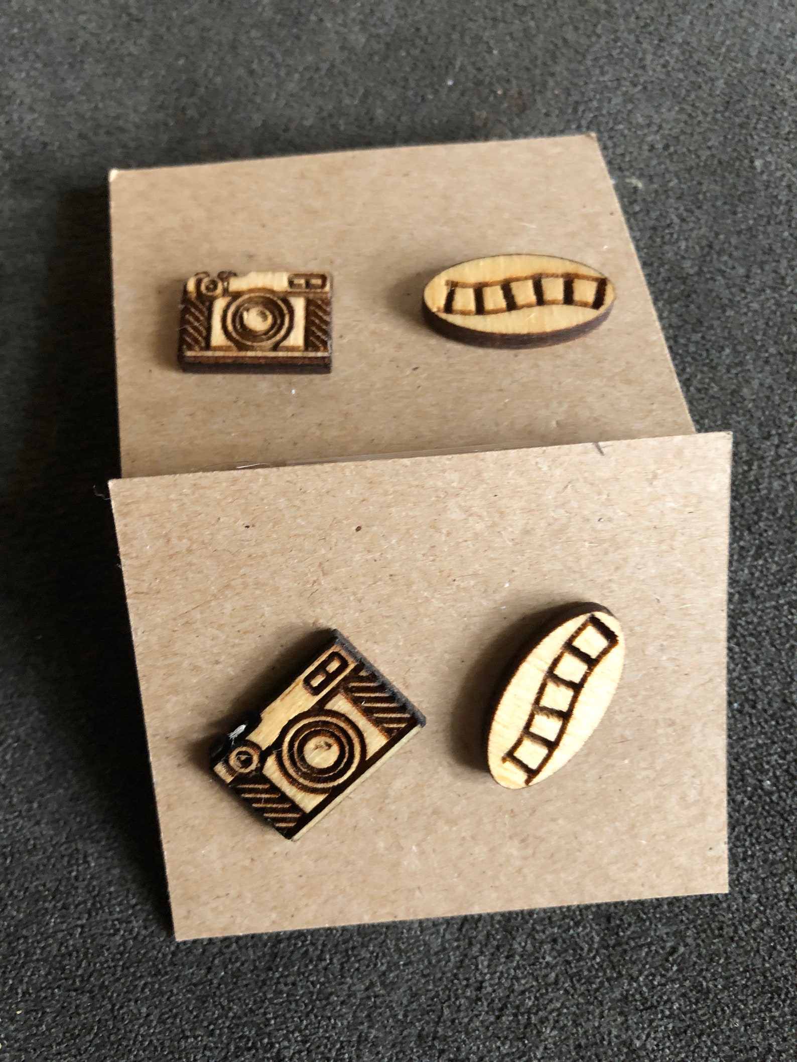 Camera and Film Roll Stud Earrings/ Mix and Match Earrings/ | Etsy